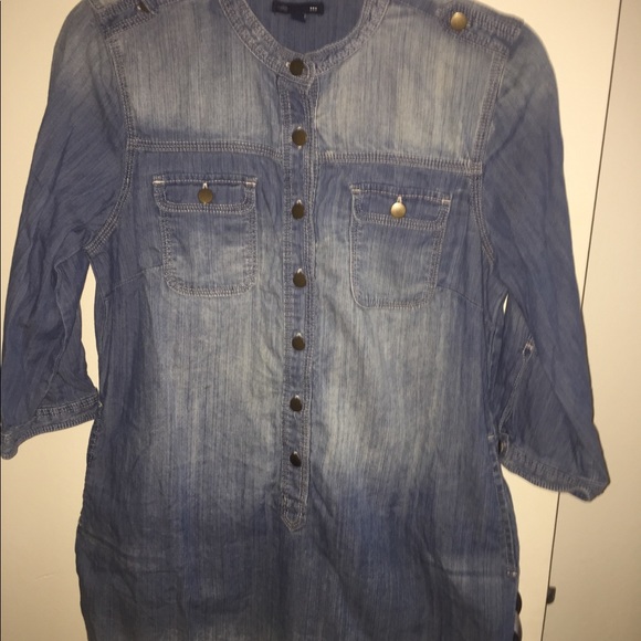 Dresses | Preloved Denim Dress Polo Style | Poshmark